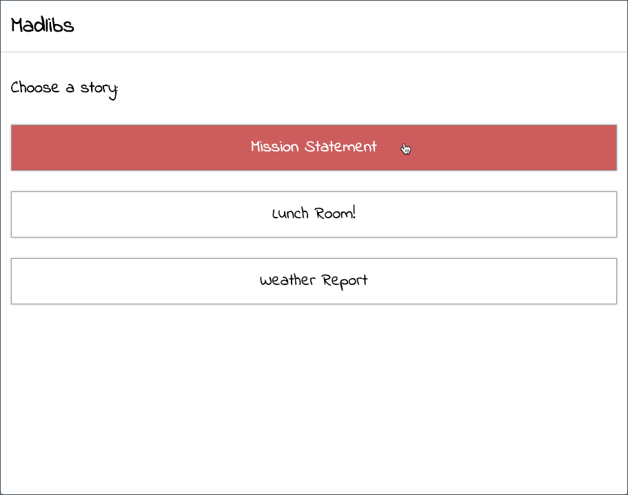 Mad Libs Web App | MTM6302