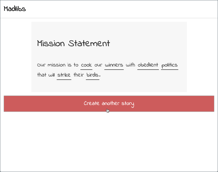 Mad Libs Web App | MTM6302